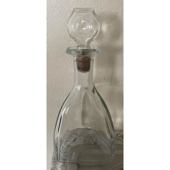Dining | Vintage 3 Sided Clear Glass Decanter Bottle | Poshmark